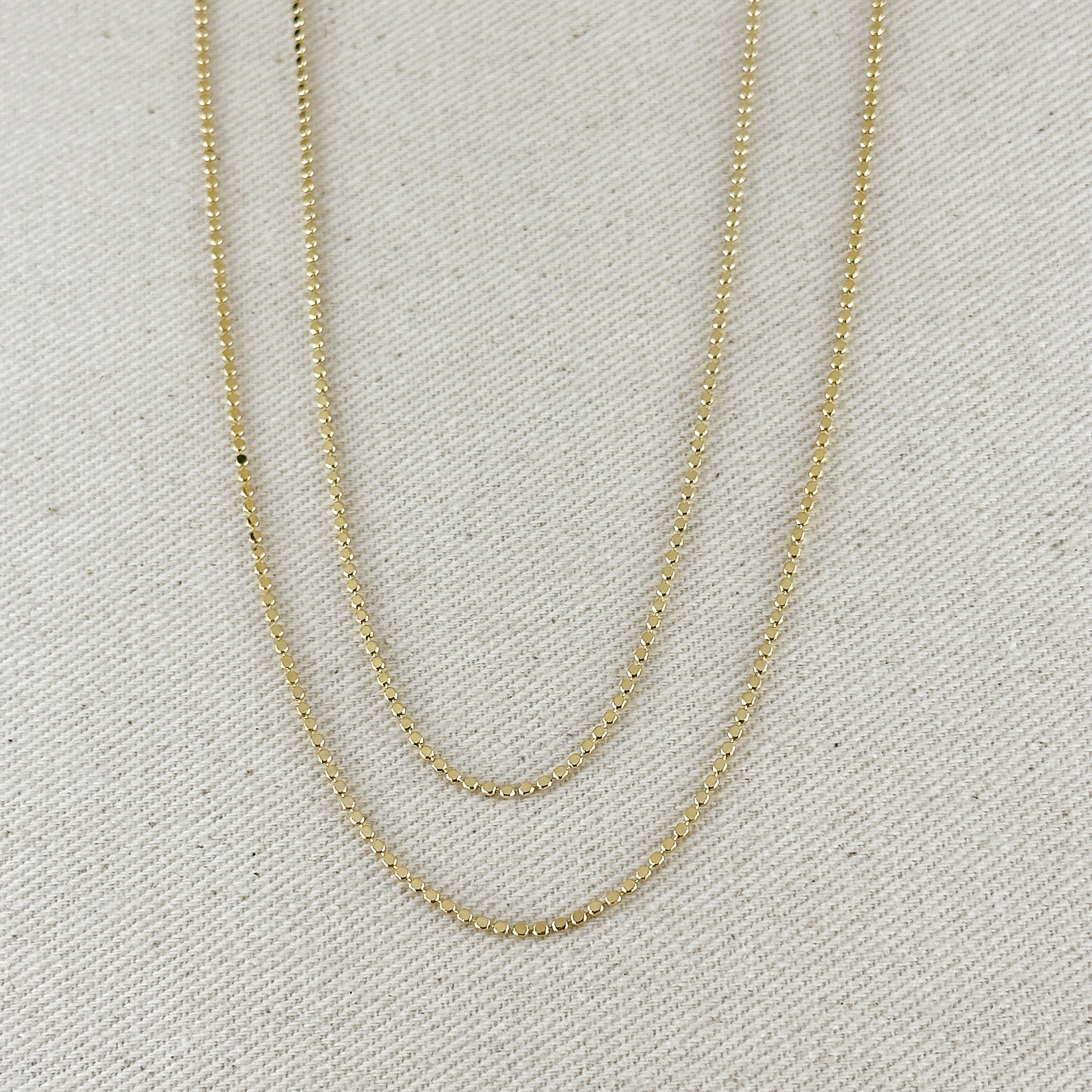 18k Gold Filled 2mm Dot Chain Necklace Wholesale Jewelry Supplier – GoldFi