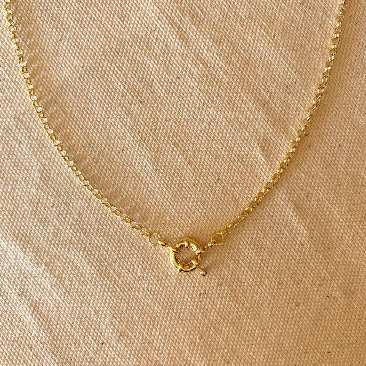 18k Gold Filled Front Clasp Rolo Chain Necklace – GoldFi