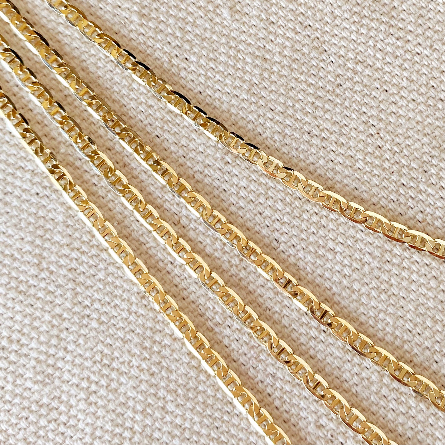 18k Gold Filled 2mm Flat Mariner Chain – GoldFi