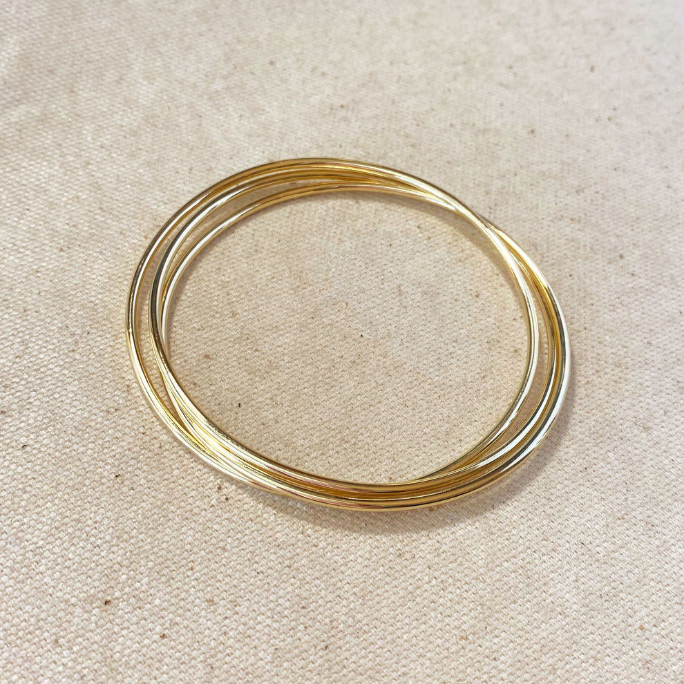18k Gold Filled triple Bangle Bracelet – GoldFi